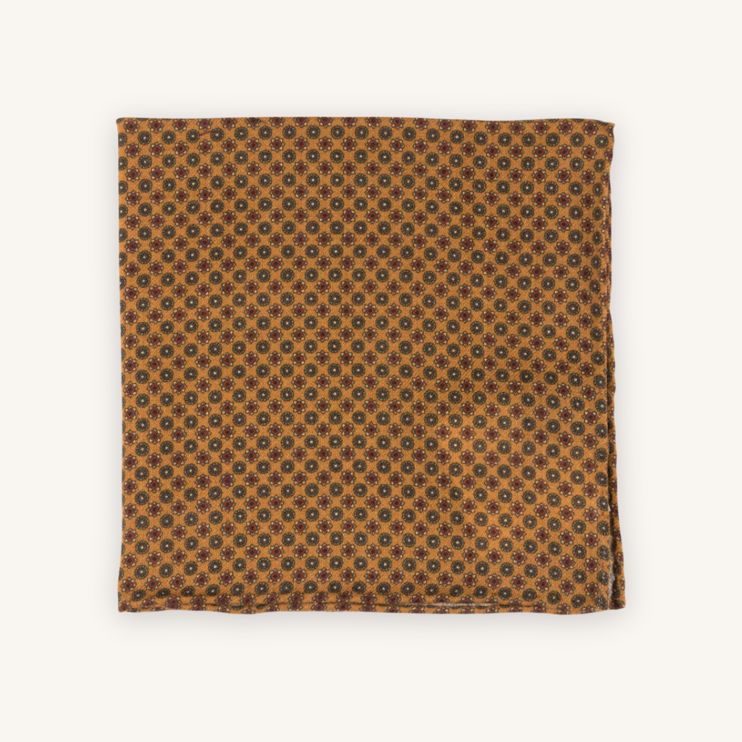 Mustard Yellow Wool Pocket Square I Italian style I Portia 1924